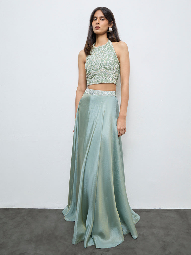 Buy Vark Mint Embellished Halter-Neck Top from Westside – Westside Global