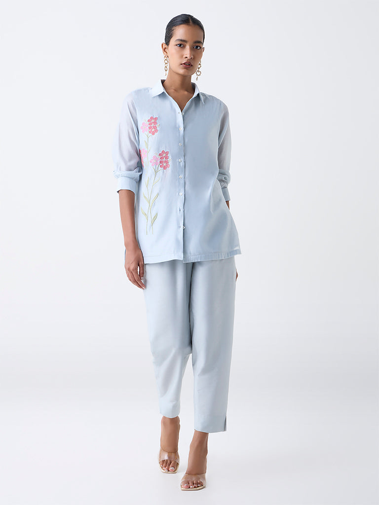 Buy Vark Blue Floral Embroidered Co-ord Set from Westside – Westside Global